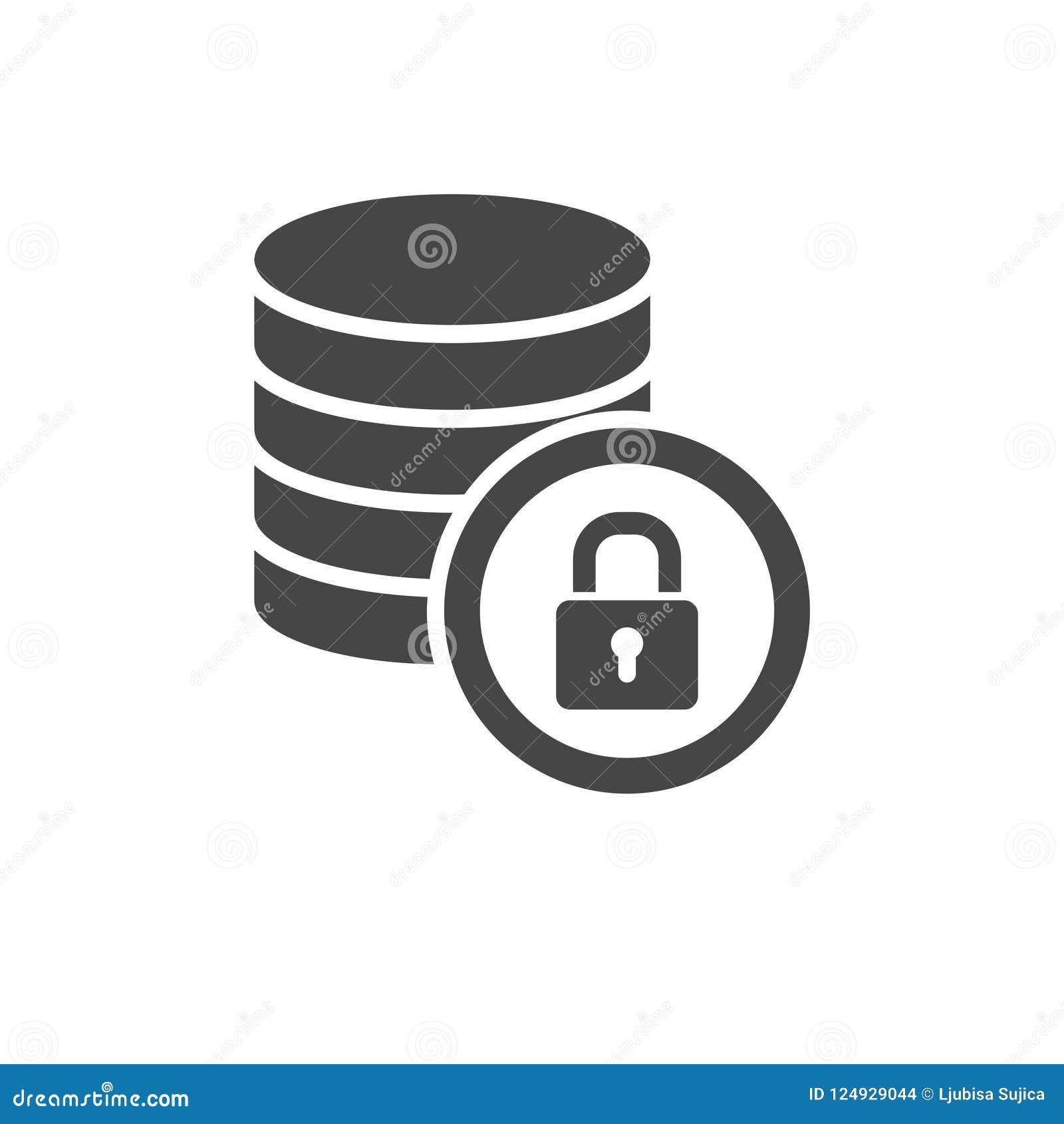 Lock Database Symbol, Locked Database Icon Stock Vector - Illustration ...