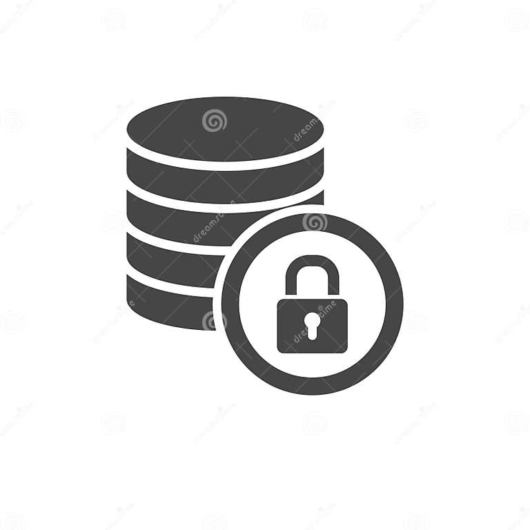 Lock Database Symbol, Locked Database Icon Stock Vector - Illustration ...