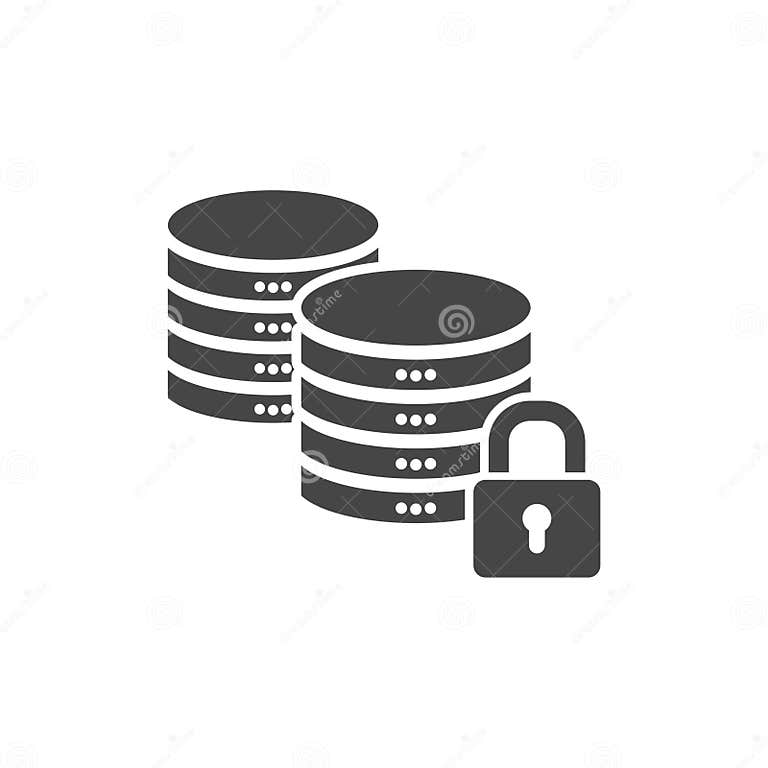 Lock Database Symbol, Locked Database Icon Stock Vector - Illustration ...