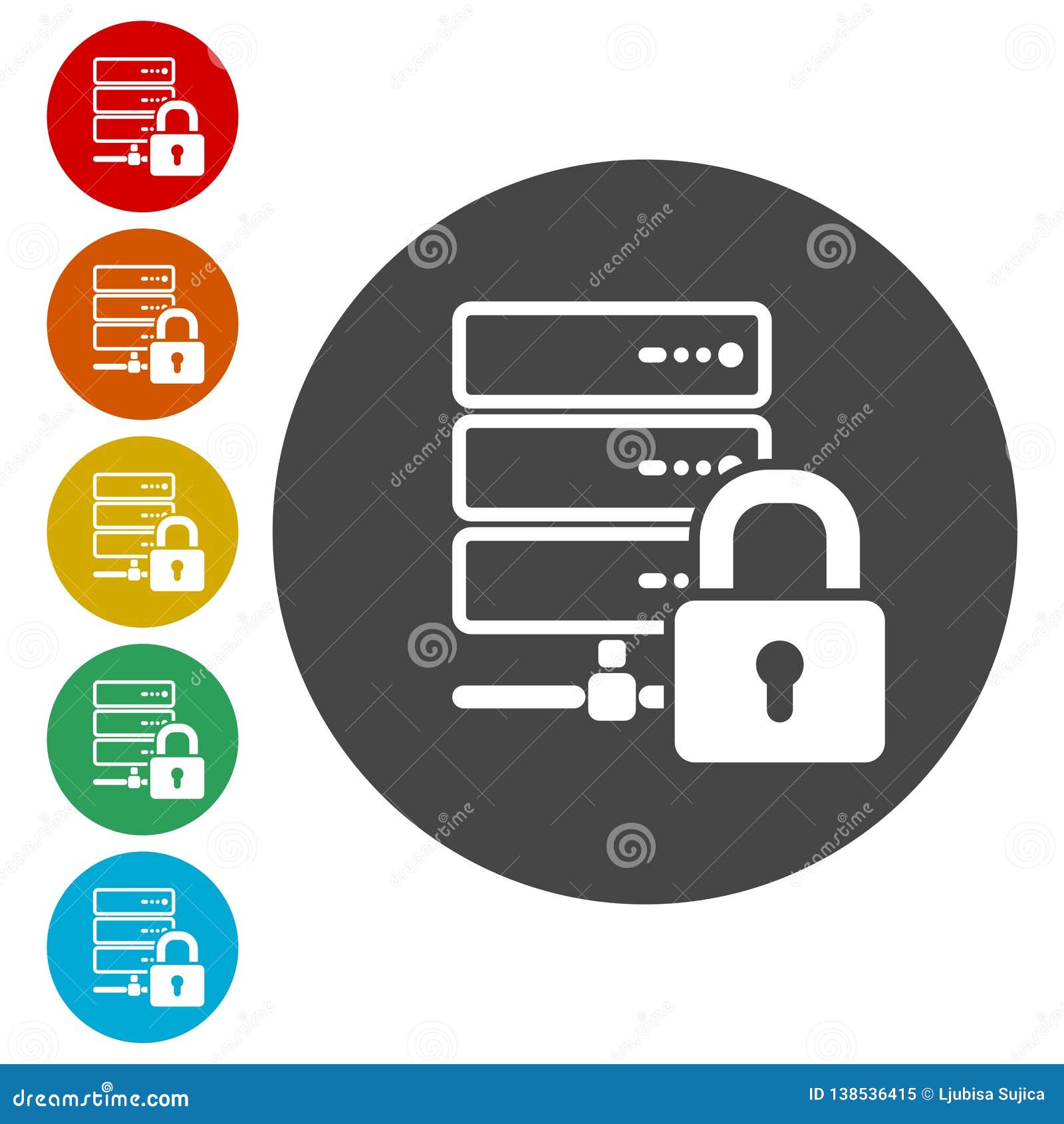 Lock Database Symbol, Locked Database Icon Stock Vector - Illustration ...