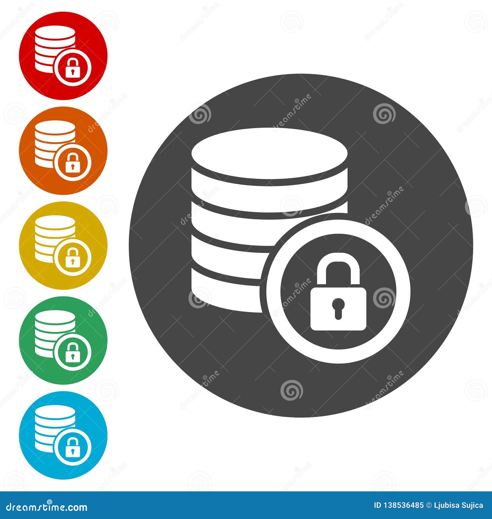 Lock Database Symbol, Locked Database Icon Stock Vector - Illustration ...