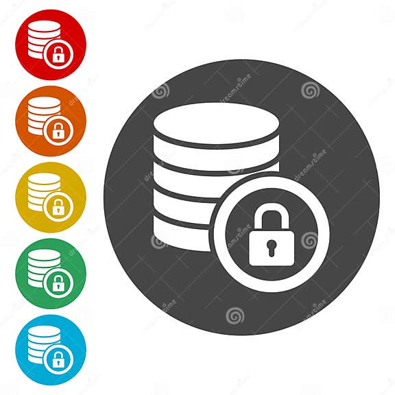 Lock Database Symbol, Locked Database Icon Stock Vector - Illustration ...