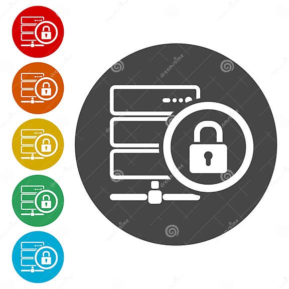 Lock Database Symbol, Locked Database Icon Stock Vector - Illustration ...