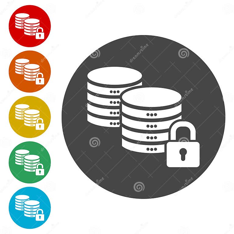 Lock Database Symbol, Locked Database Icon Stock Vector - Illustration ...