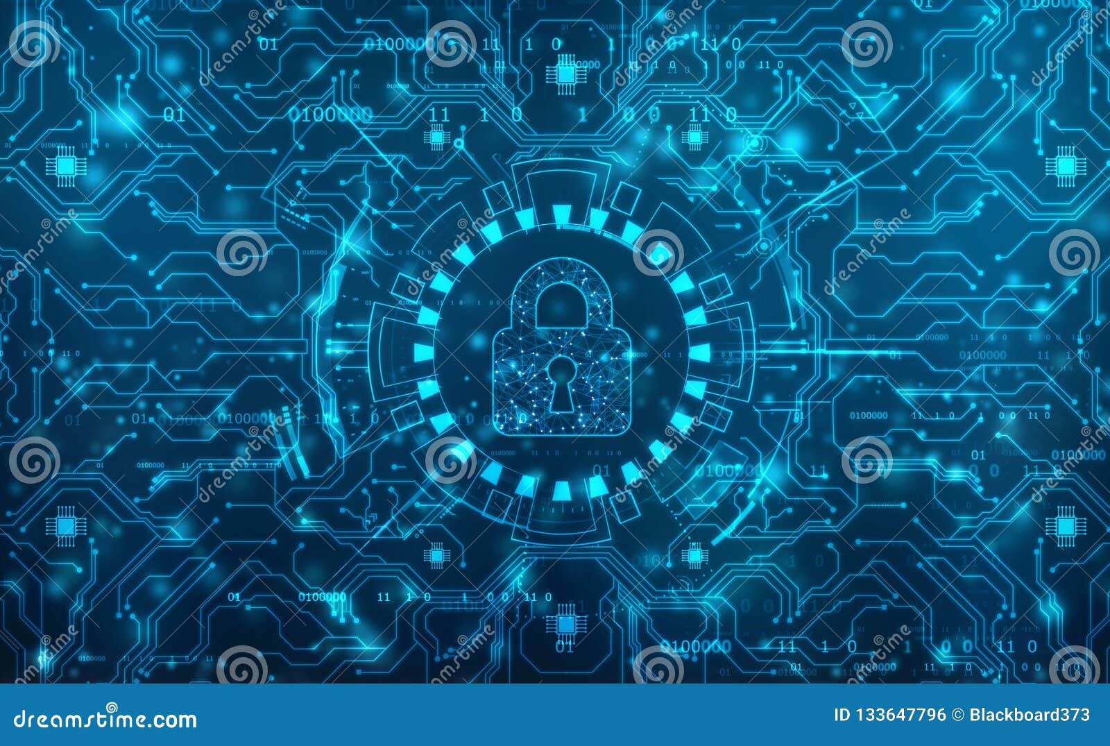 Lock on Digital Background, Cyber Security and Internet Security Stock ...