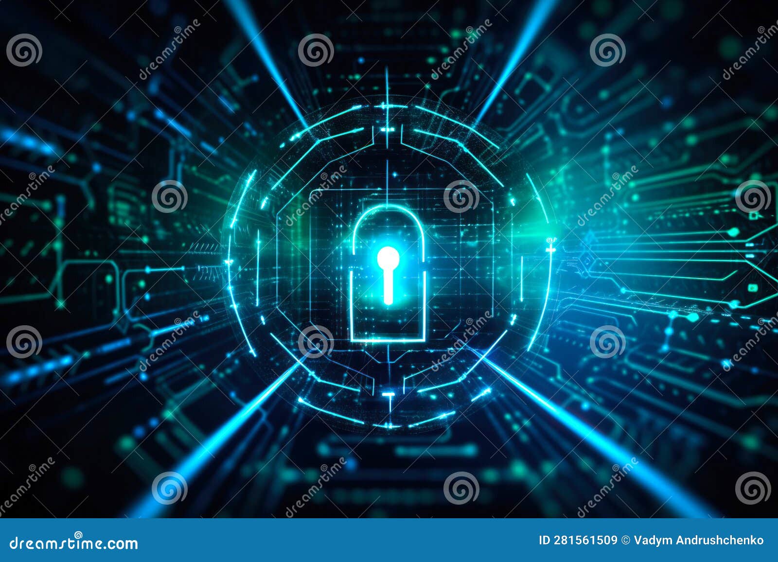 Cybersecurity And Information Or Network Protection. Future Tech Vector ...
