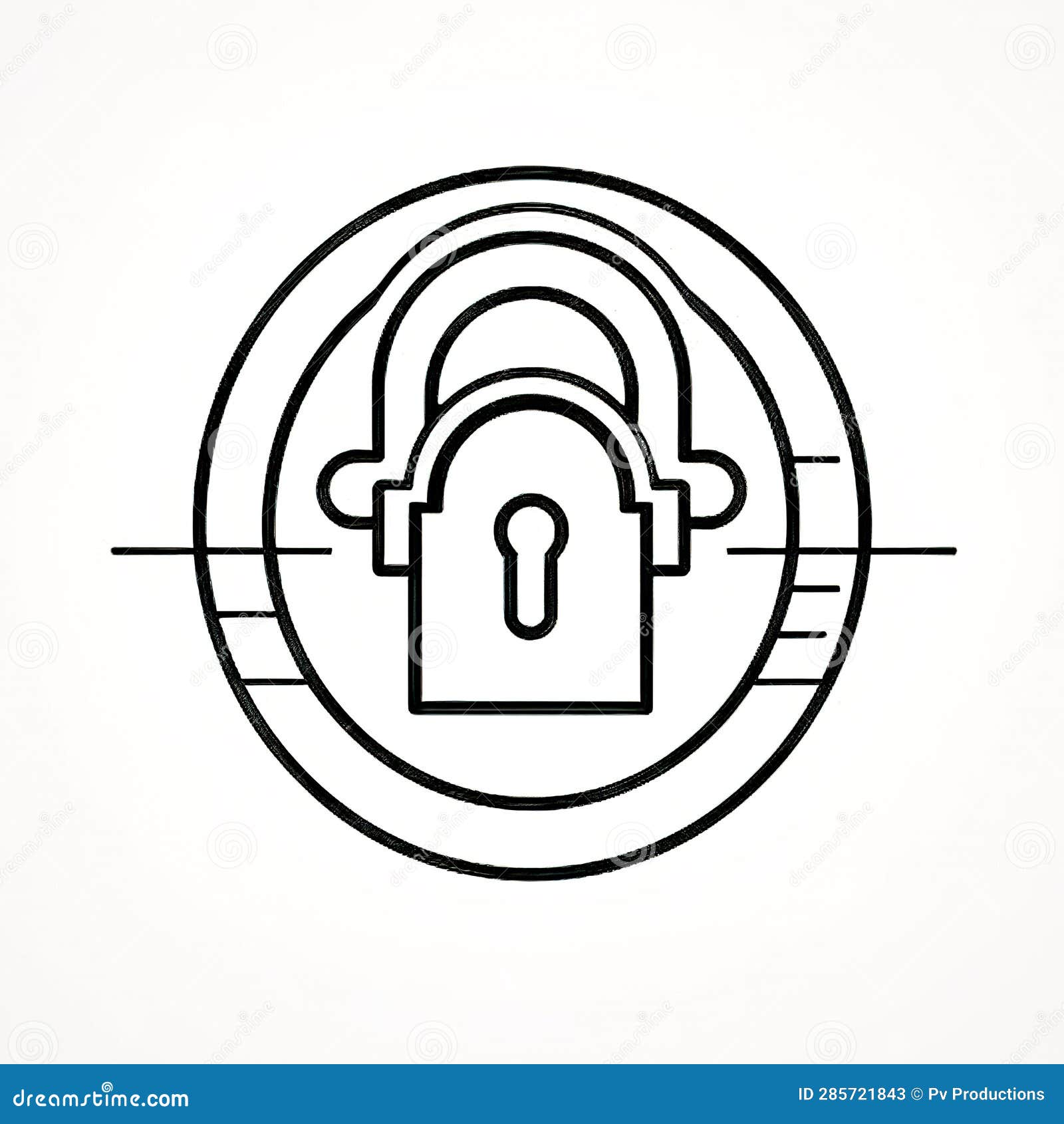 Lock Digital Technology Logo Icon, Generative AI. Stock Illustration ...