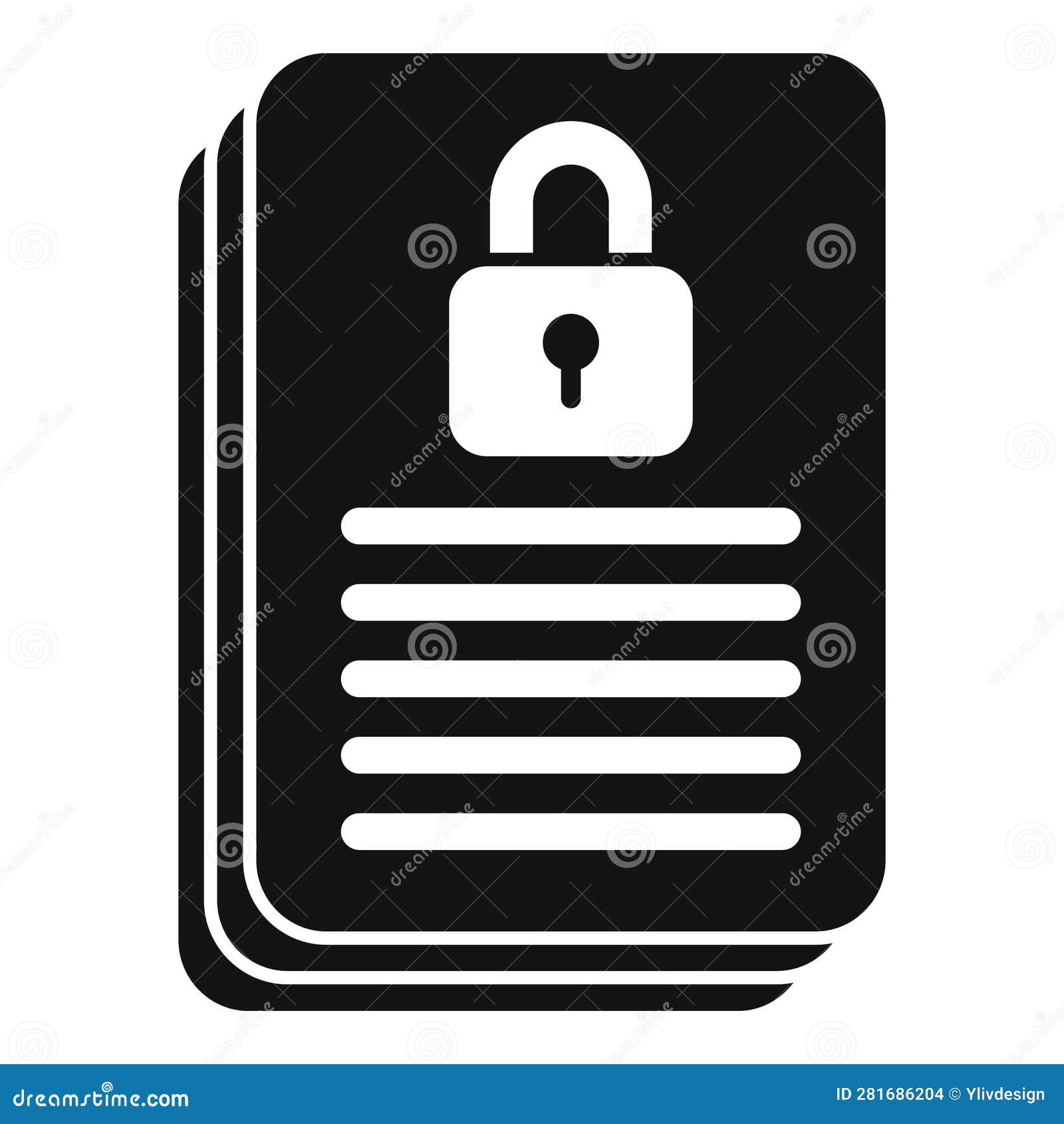 Lock Document Icon Simple Vector. Cyber Account Stock Vector ...