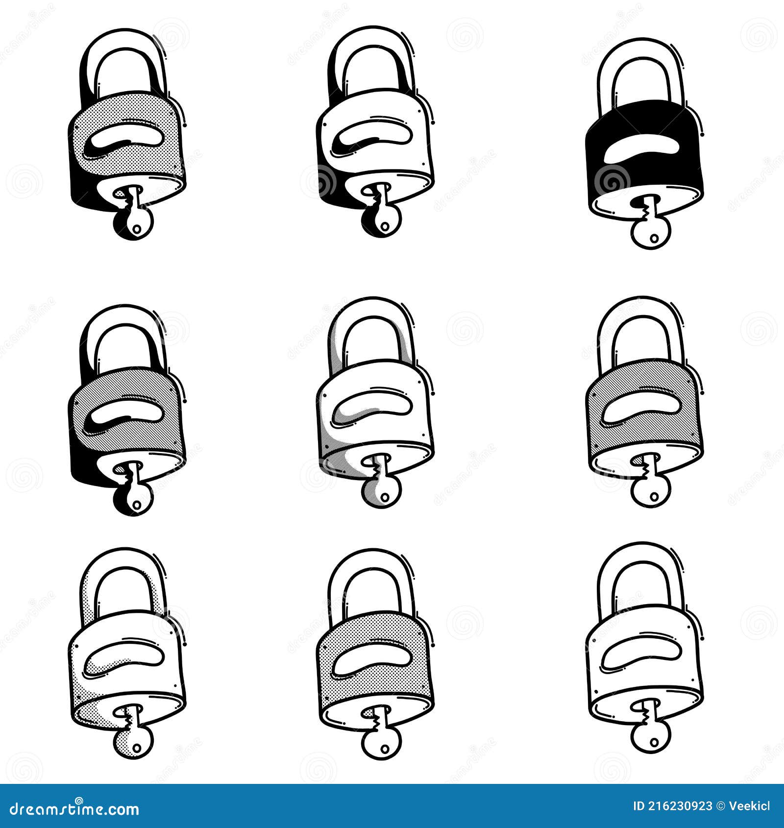Lock Doodle Vector Icon. Drawing Sketch Illustration Hand Drawn Line ...
