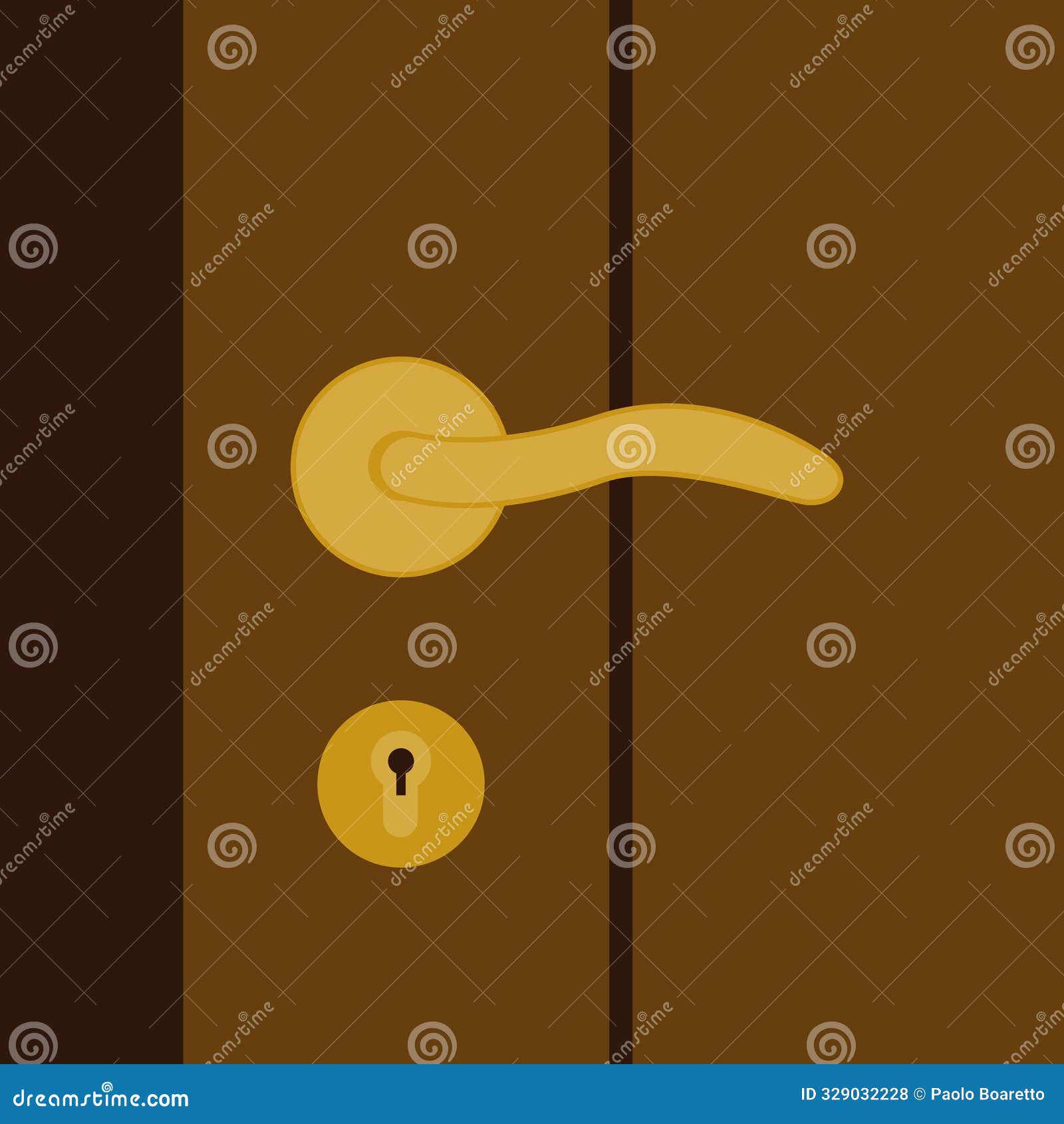Lock Door Cartoon Vector. Free Space for Text. Wallpaper Stock ...