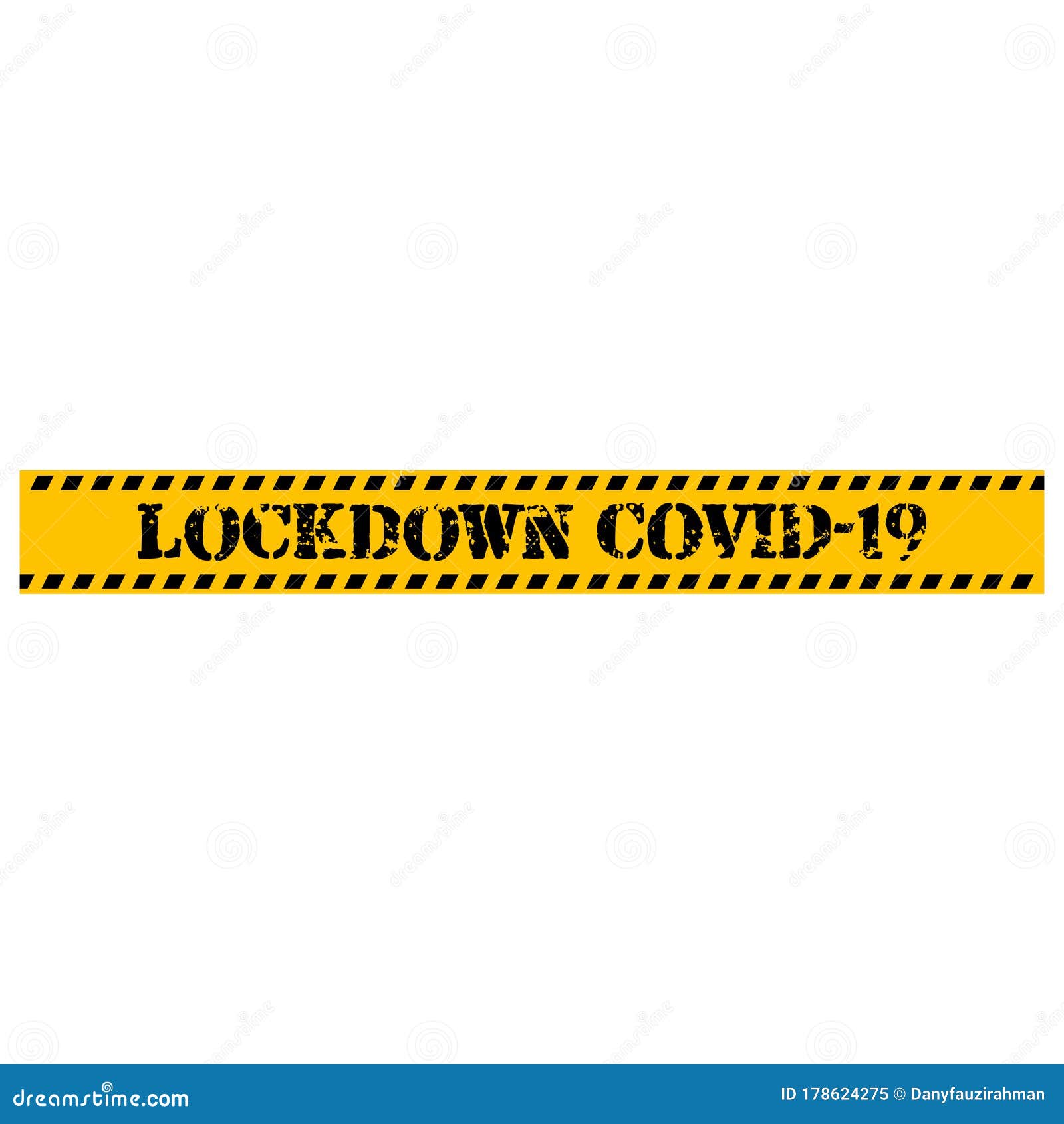 Lock down covid-19 ribbon stock illustration. Illustration of isolated ...
