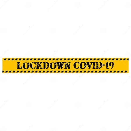 Lock down covid-19 ribbon stock illustration. Illustration of isolated ...