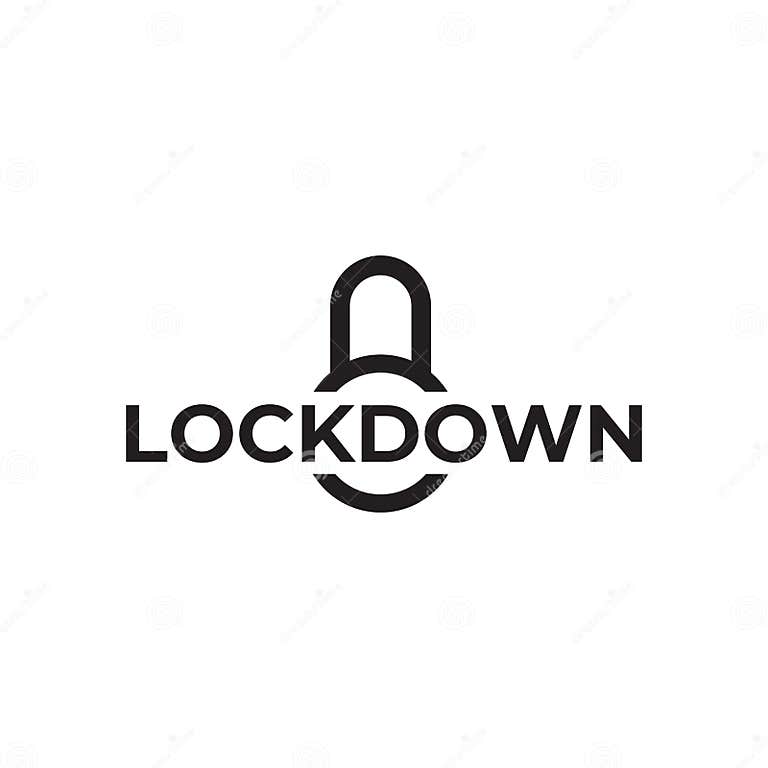 Lock Down Logo with Using Padlock Icon Template Stock Vector ...