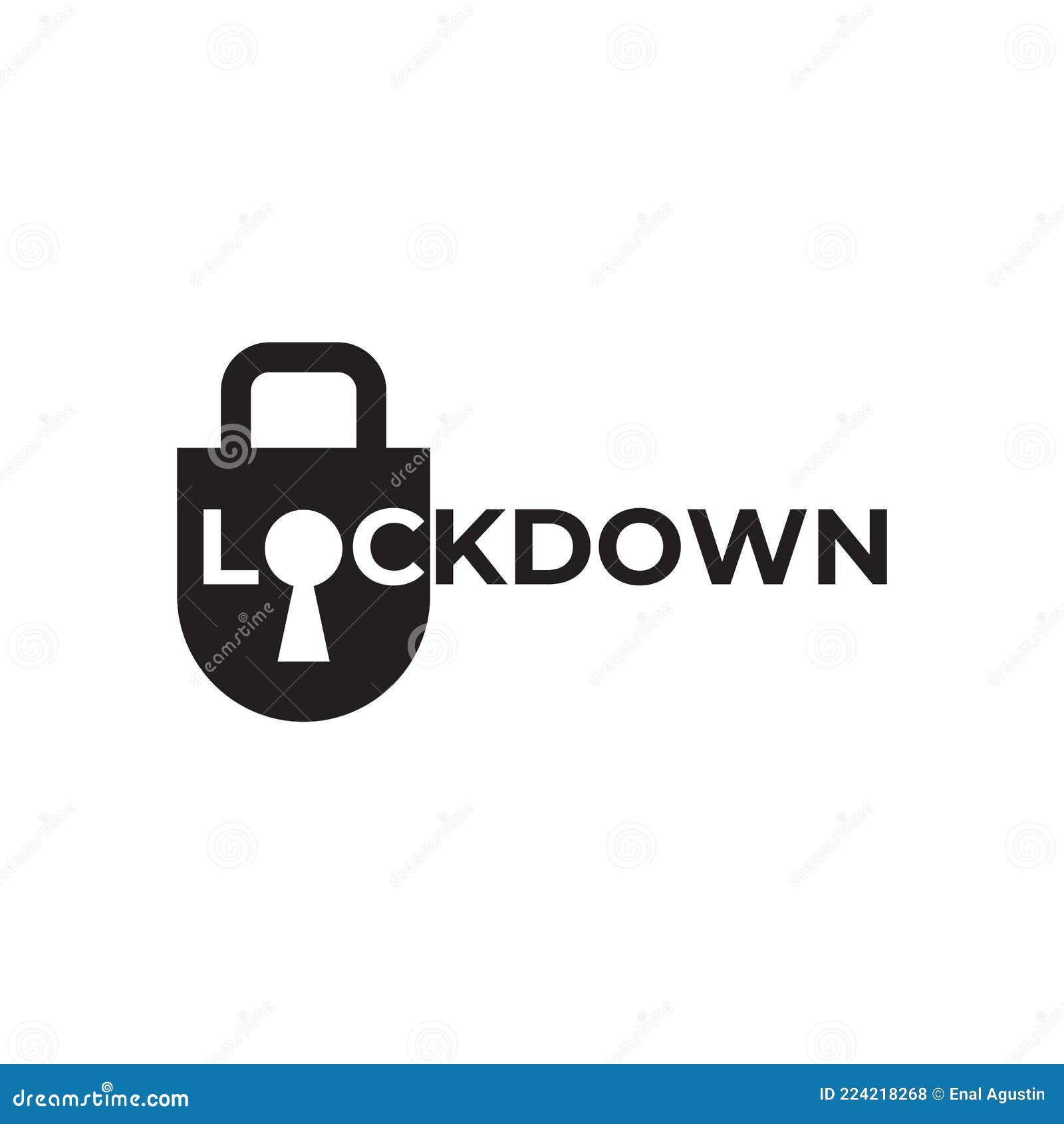 Lock Down Logo with Using Padlock Icon Template Stock Vector ...