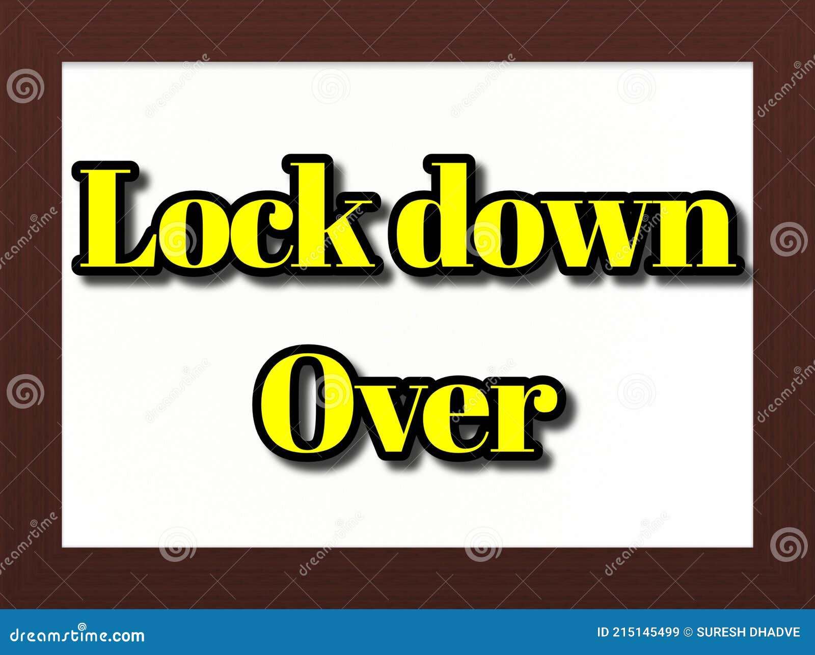 Lock Down Over 3d Text Yellow Latters Illustration Stock Illustration ...