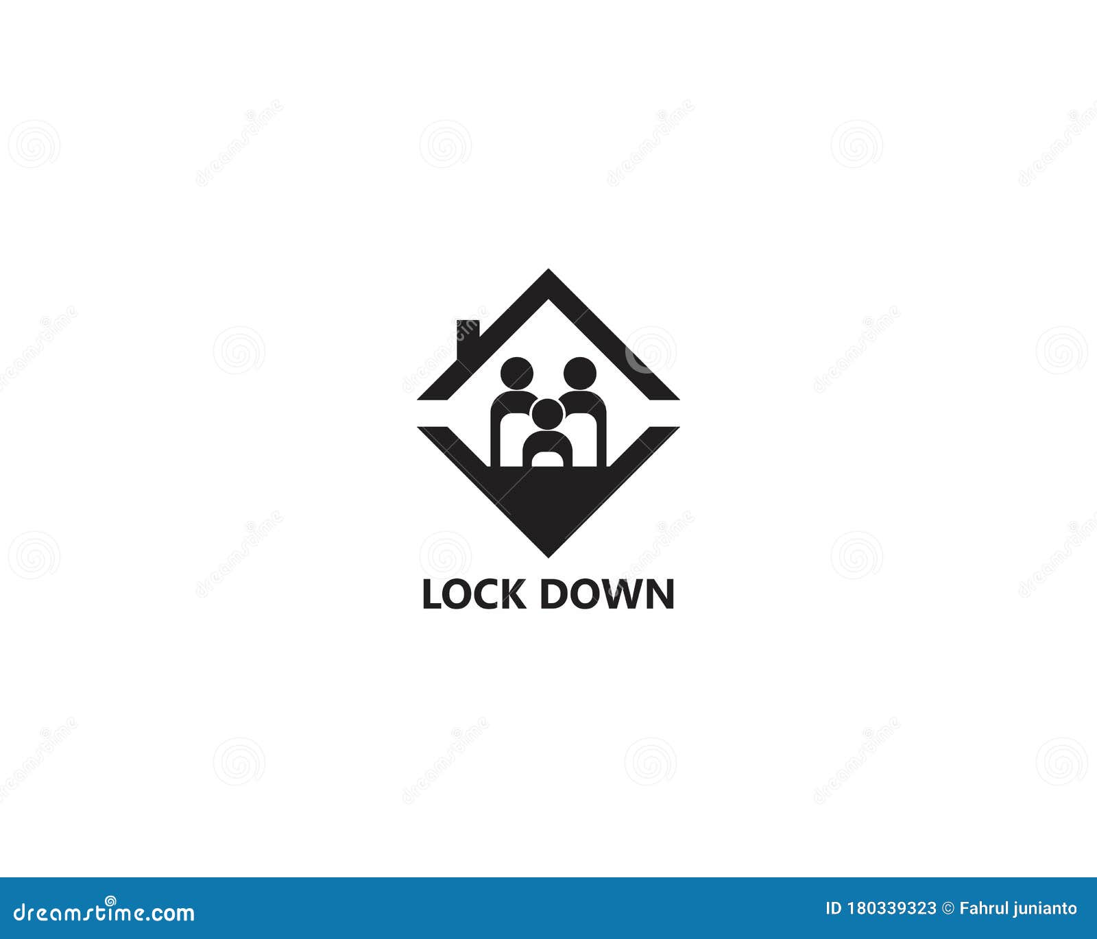 Lock Down and Stay Home Logo Vector Template Stock Illustration ...