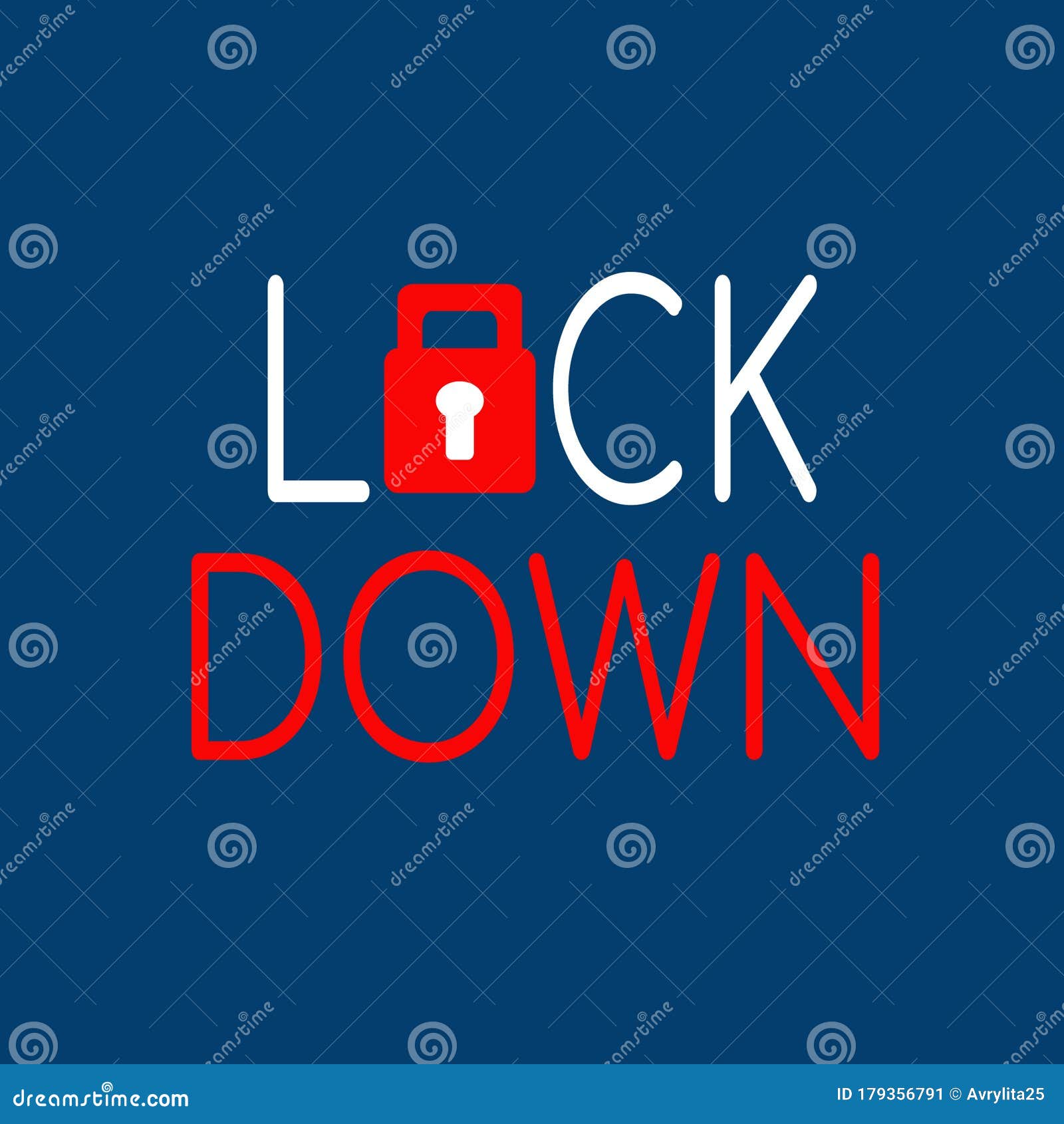 Lock Down Typography. Good for Lockdown Presentation Illustration ...