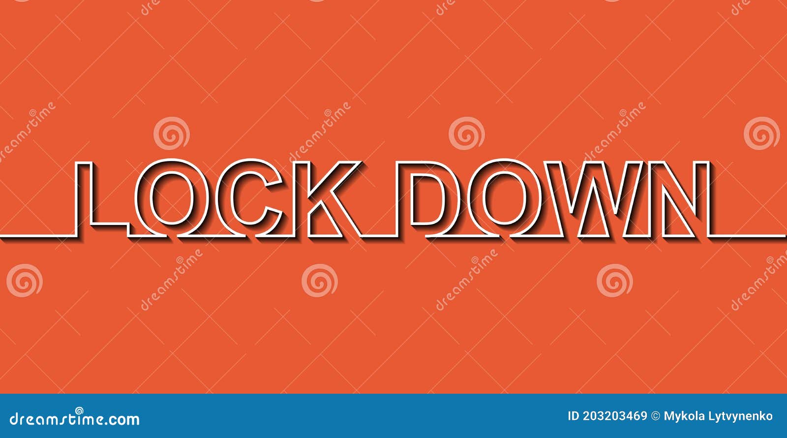Lock Down Word with One Line Vector Lock Down Concept of Enhanced ...