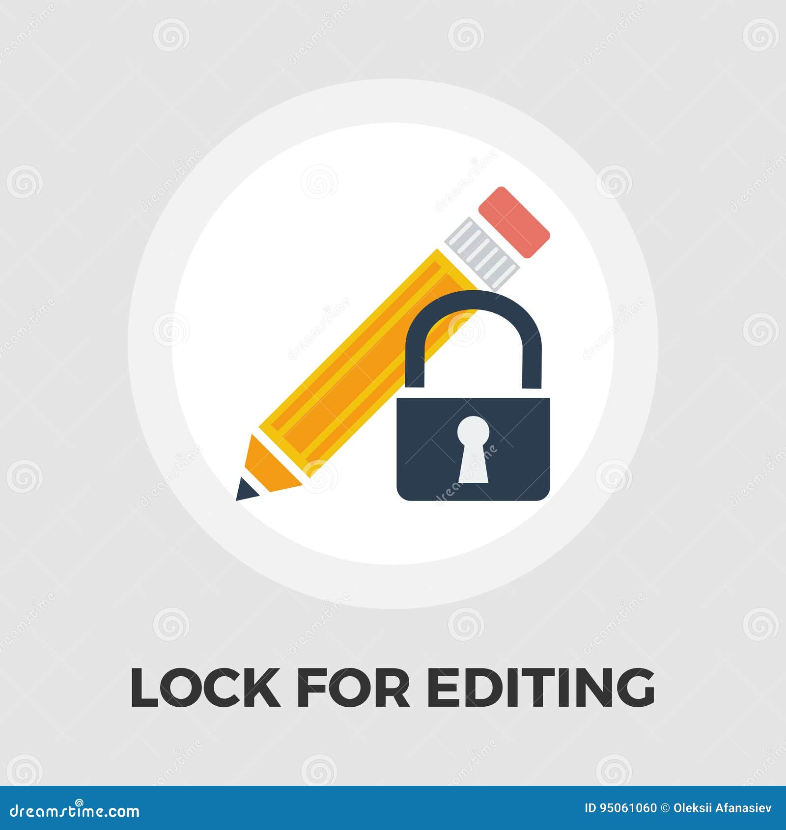 Lock for editing flat icon stock vector. Illustration of black - 95061060
