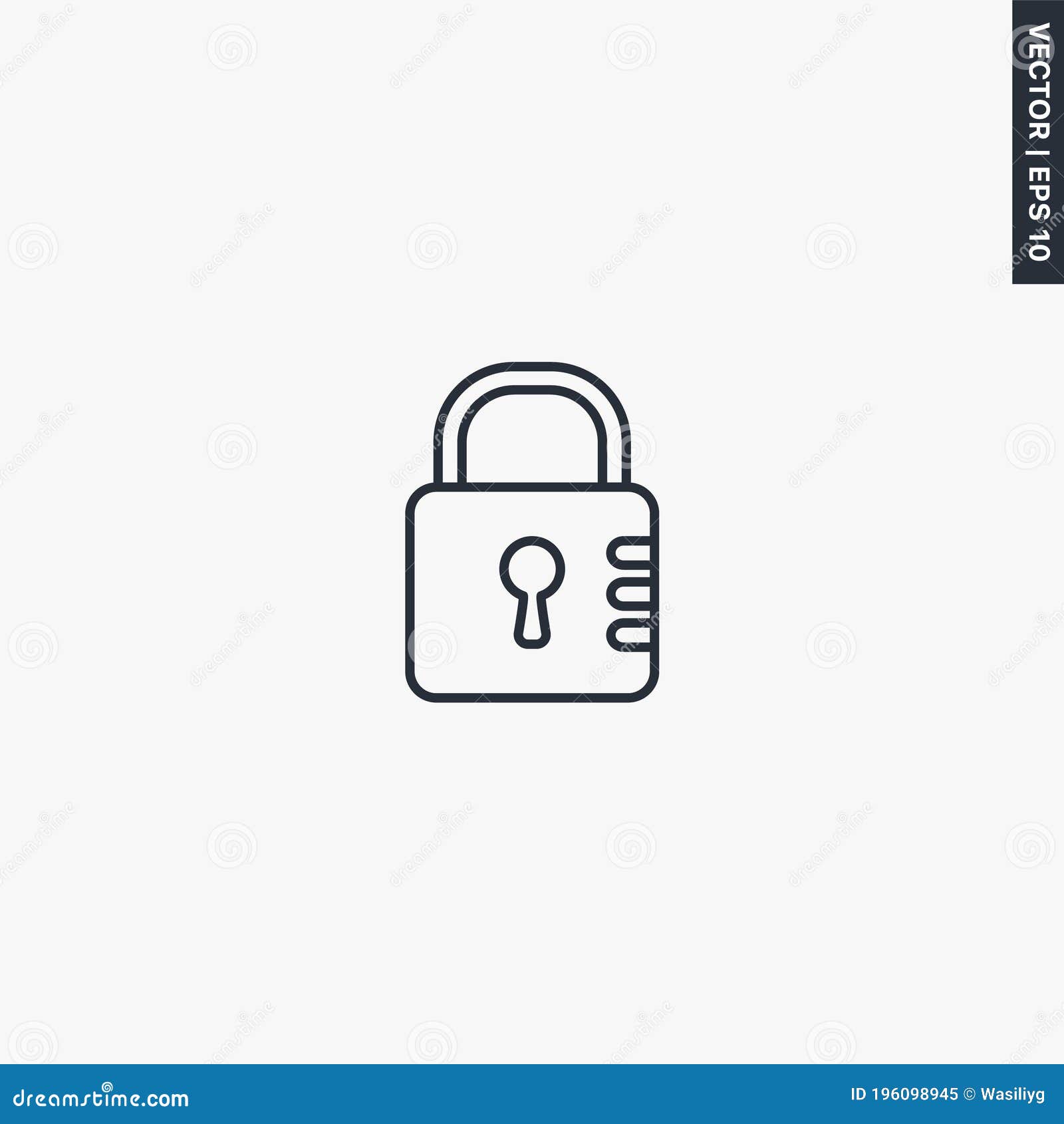 Lock Encryption, Linear Style Sign for Mobile Concept and Web Design ...
