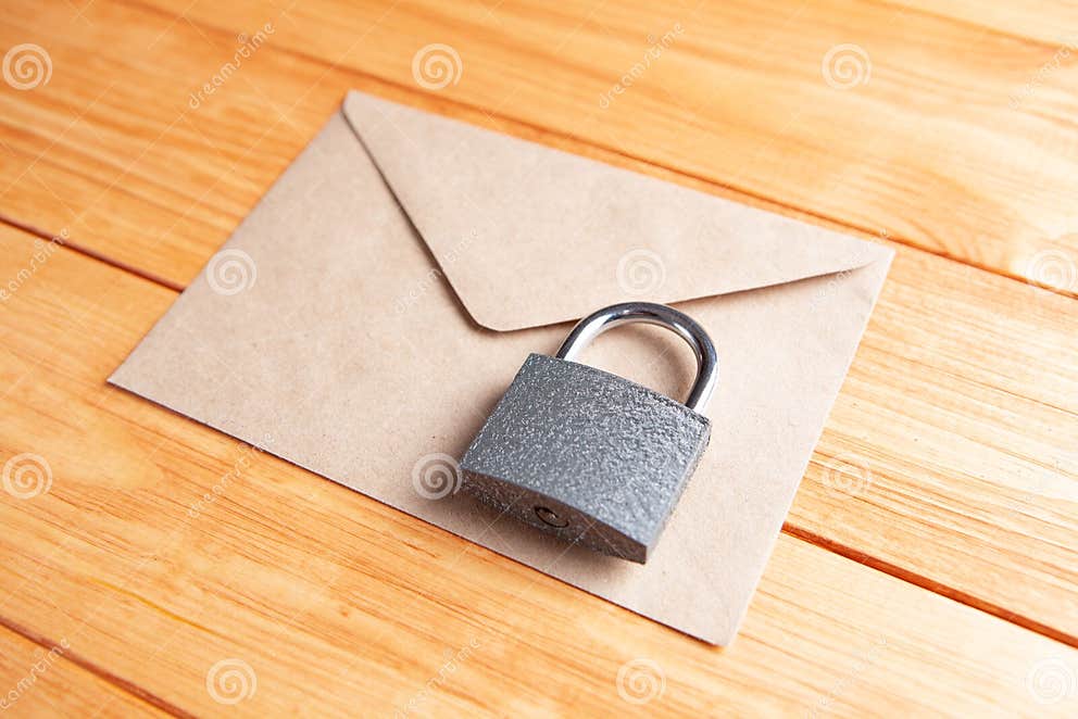 Lock and Envelope for Letter Stock Image - Image of background ...