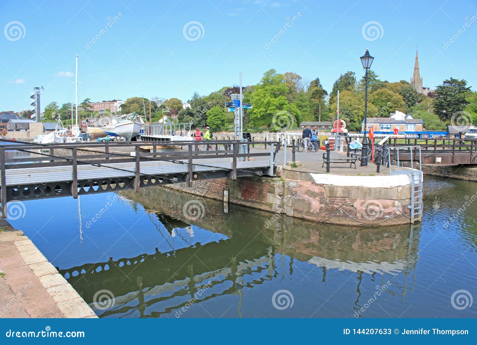 Lock on Exeter Canal, Devon Editorial Stock Photo - Image of city ...