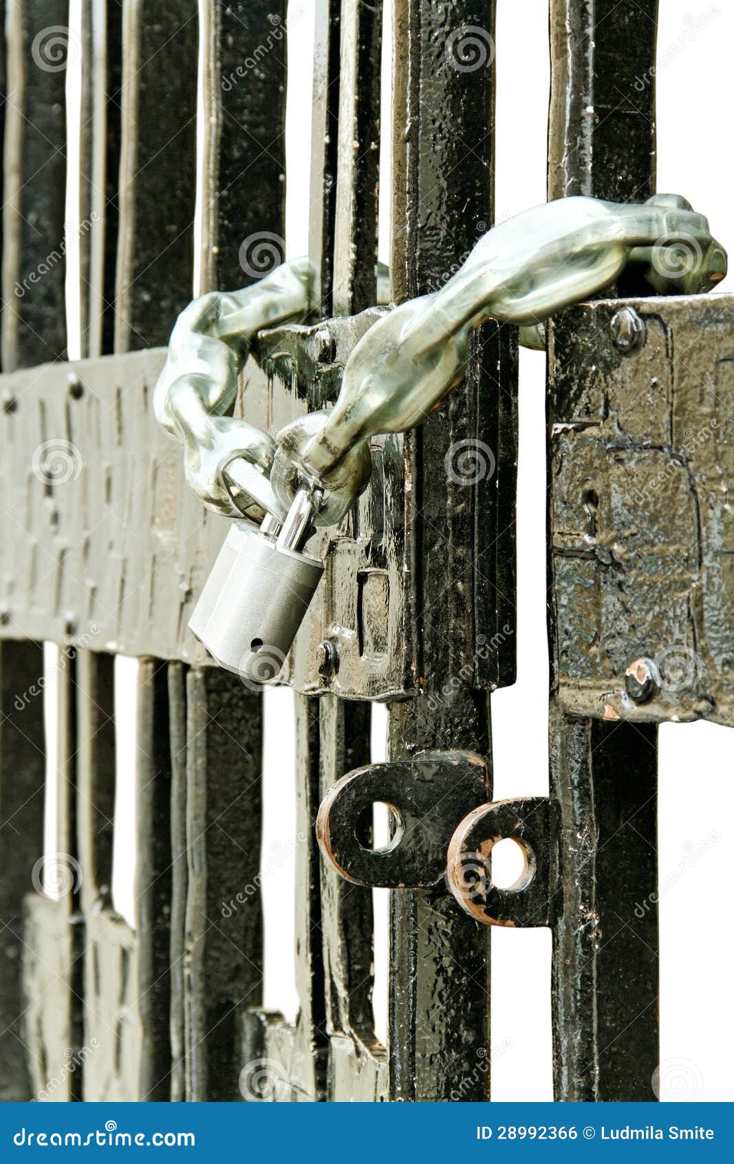 Lock on the fence. stock photo. Image of fence, focus - 28992366