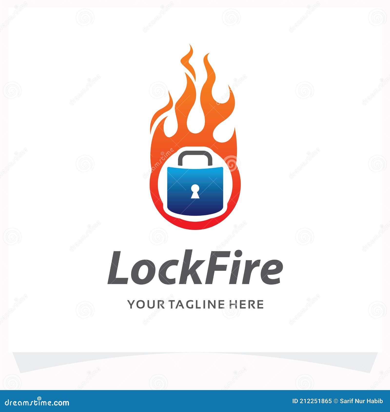 Lock Fire Logo Design Template Stock Vector - Illustration of broken ...