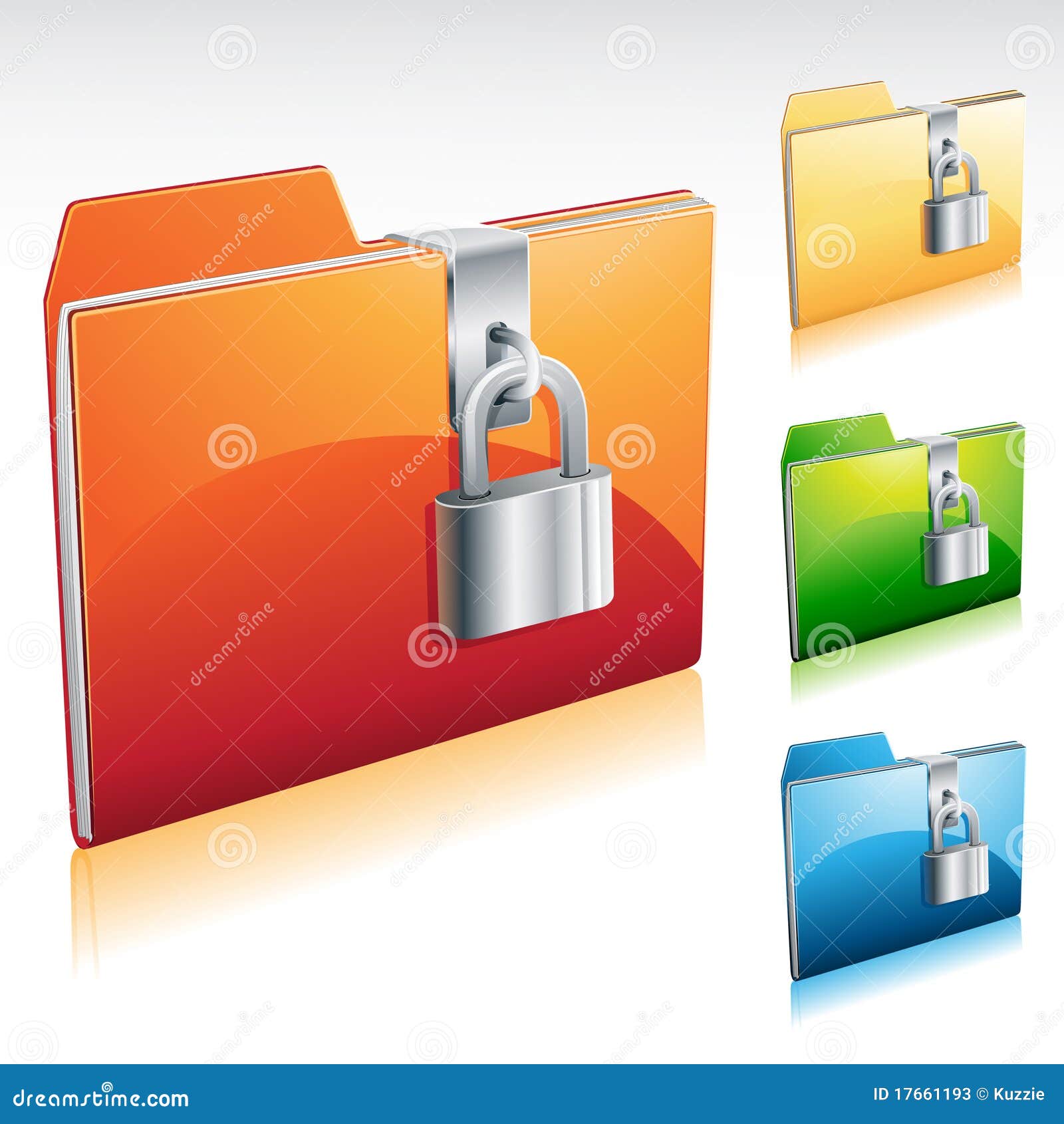 Lock Folder Icon stock vector. Illustration of close - 17661193