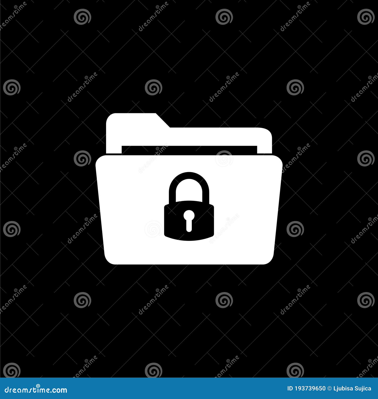 Lock Folder Icon Isolated on Dark Background Stock Vector ...