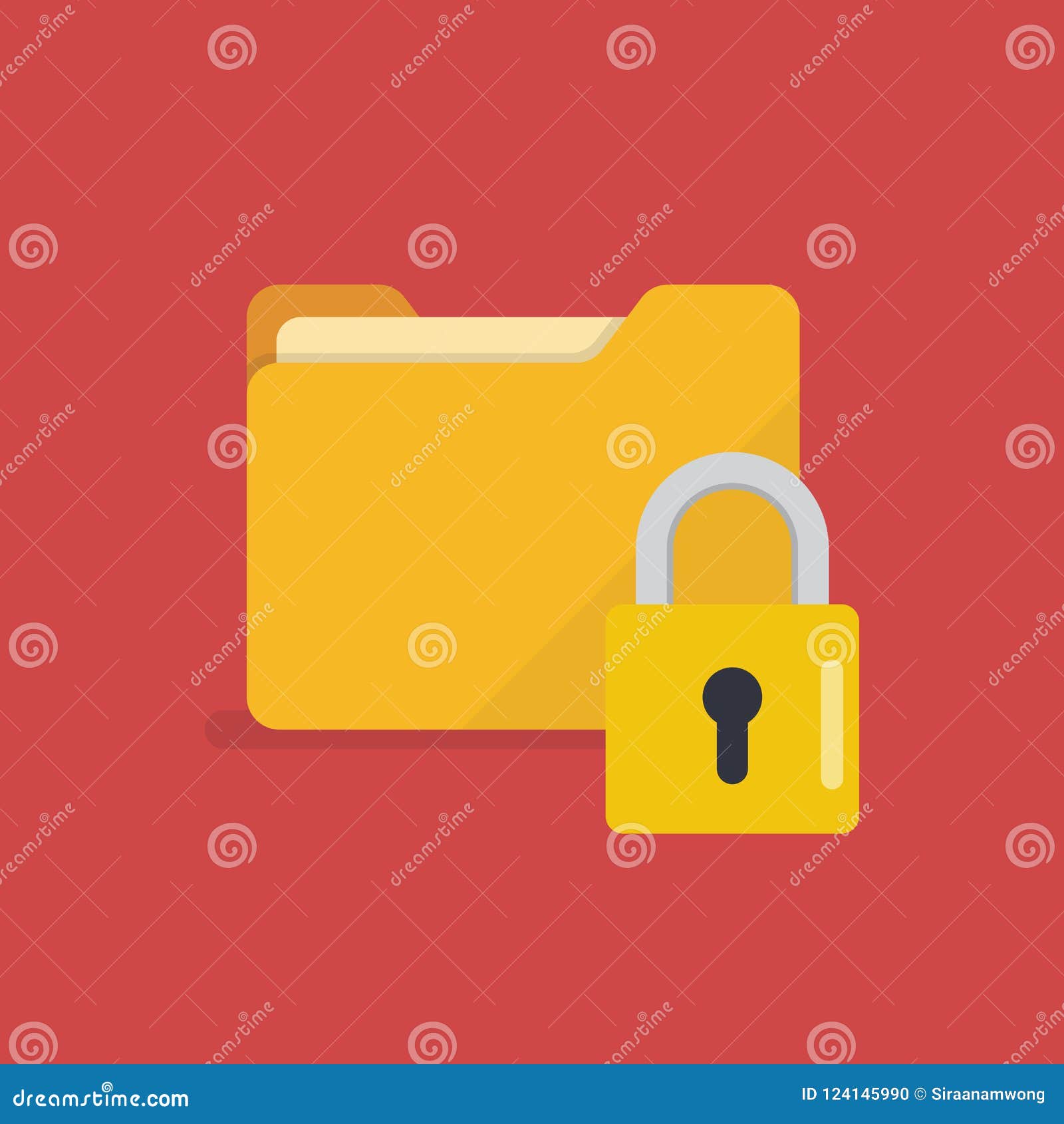 Lock Folder Icon Vector. Secured Folder Icon In White Background ...