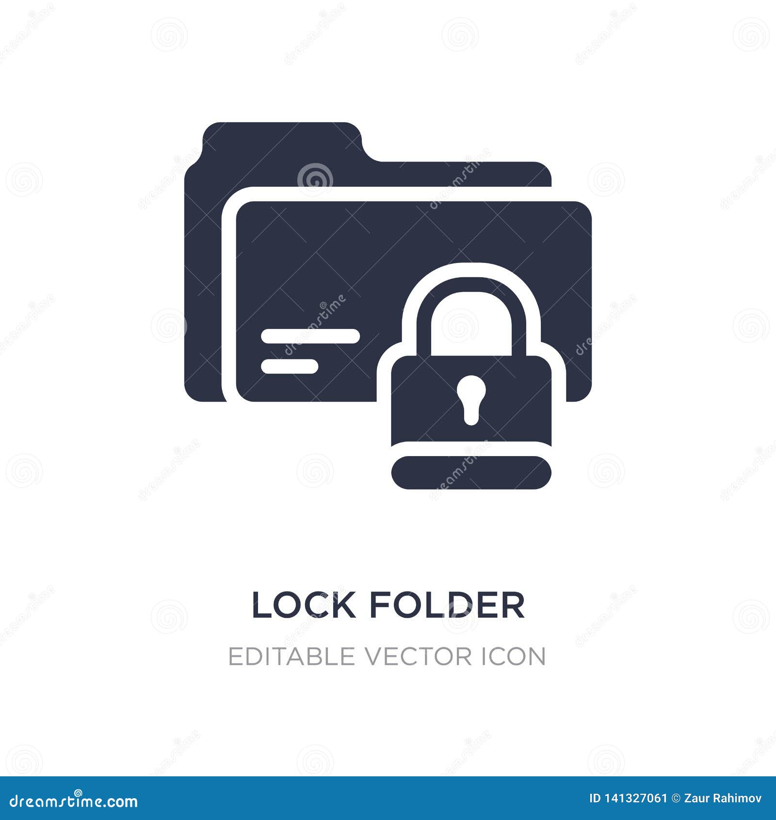 Lock Folder Icon on White Background. Simple Element Illustration from ...
