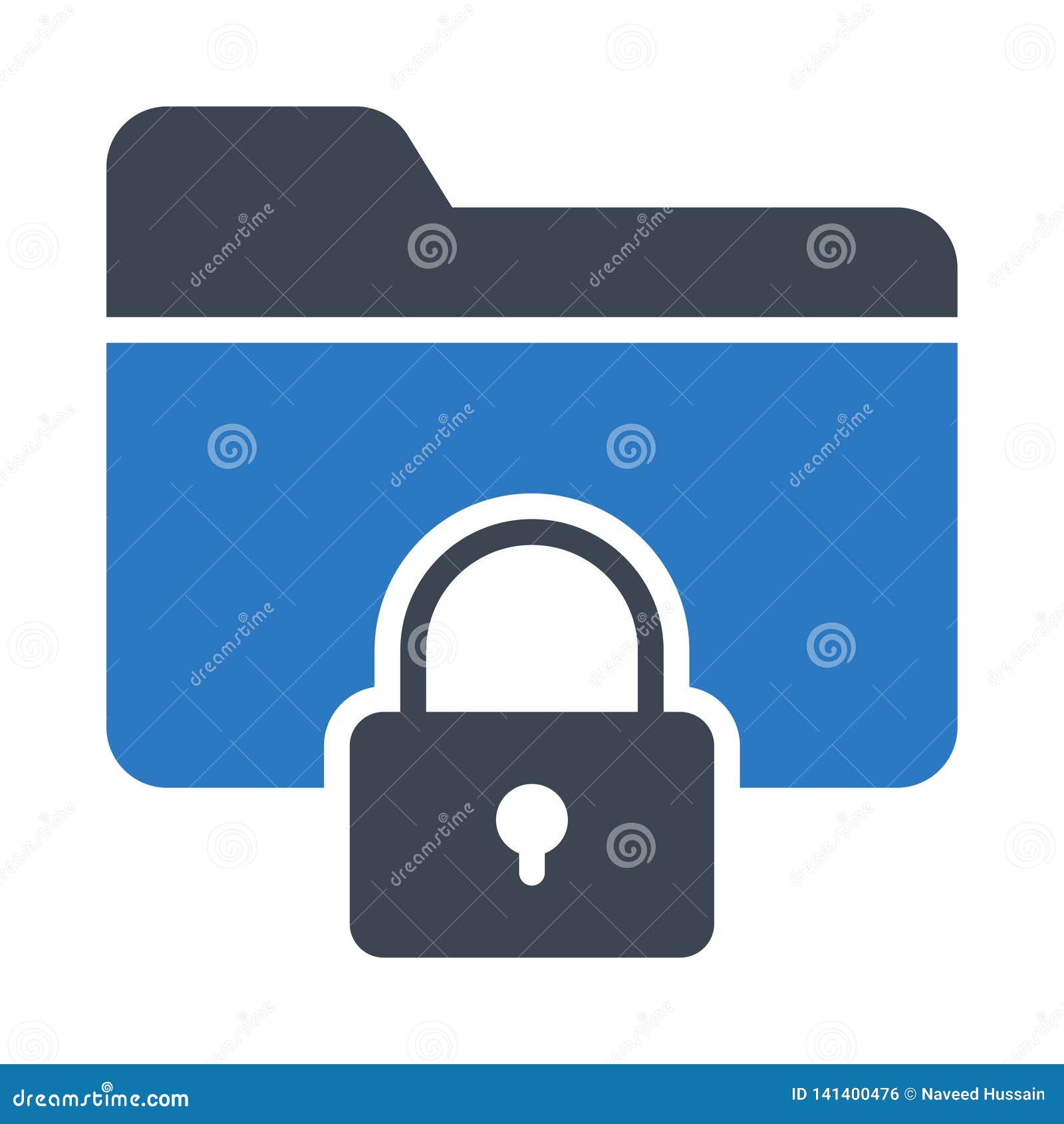 Lock Folder Glyph Color Flat Vector Icon Stock Vector - Illustration of ...
