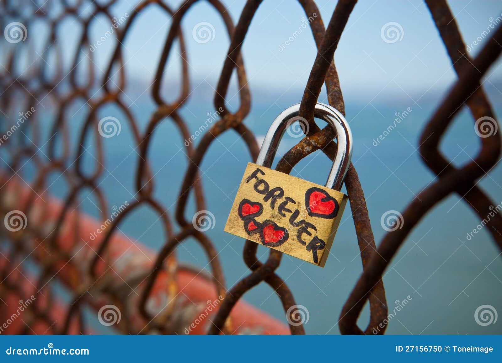 Lock of Forever Love at Golden Gate Bridge Stock Photo - Image of ...