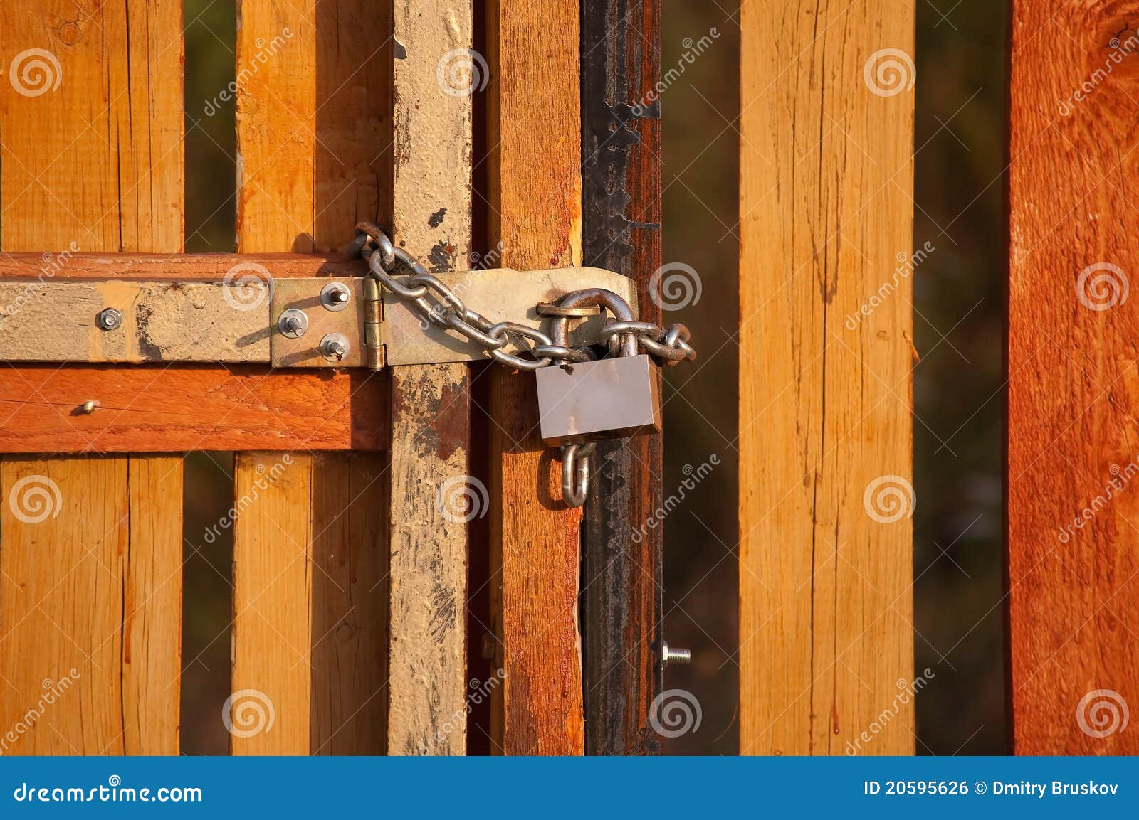 The lock on gate stock photo. Image of padlock, rustic - 20595626