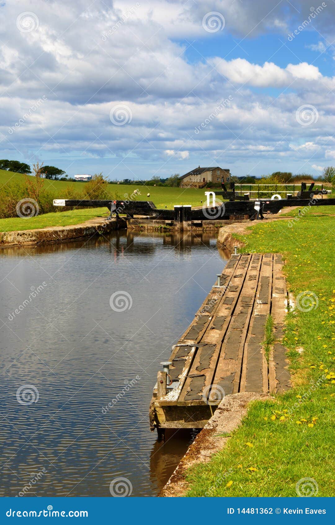 Lock Gates on the Lancaster Canal Stock Photo - Image of grass ...