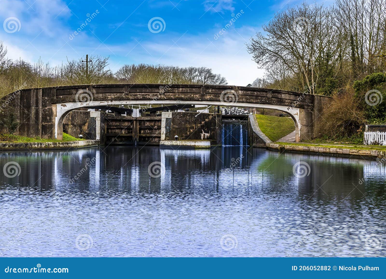 The Lock Gates and the Staircase Locks Viewed Under Bridge 53 at Hatton ...