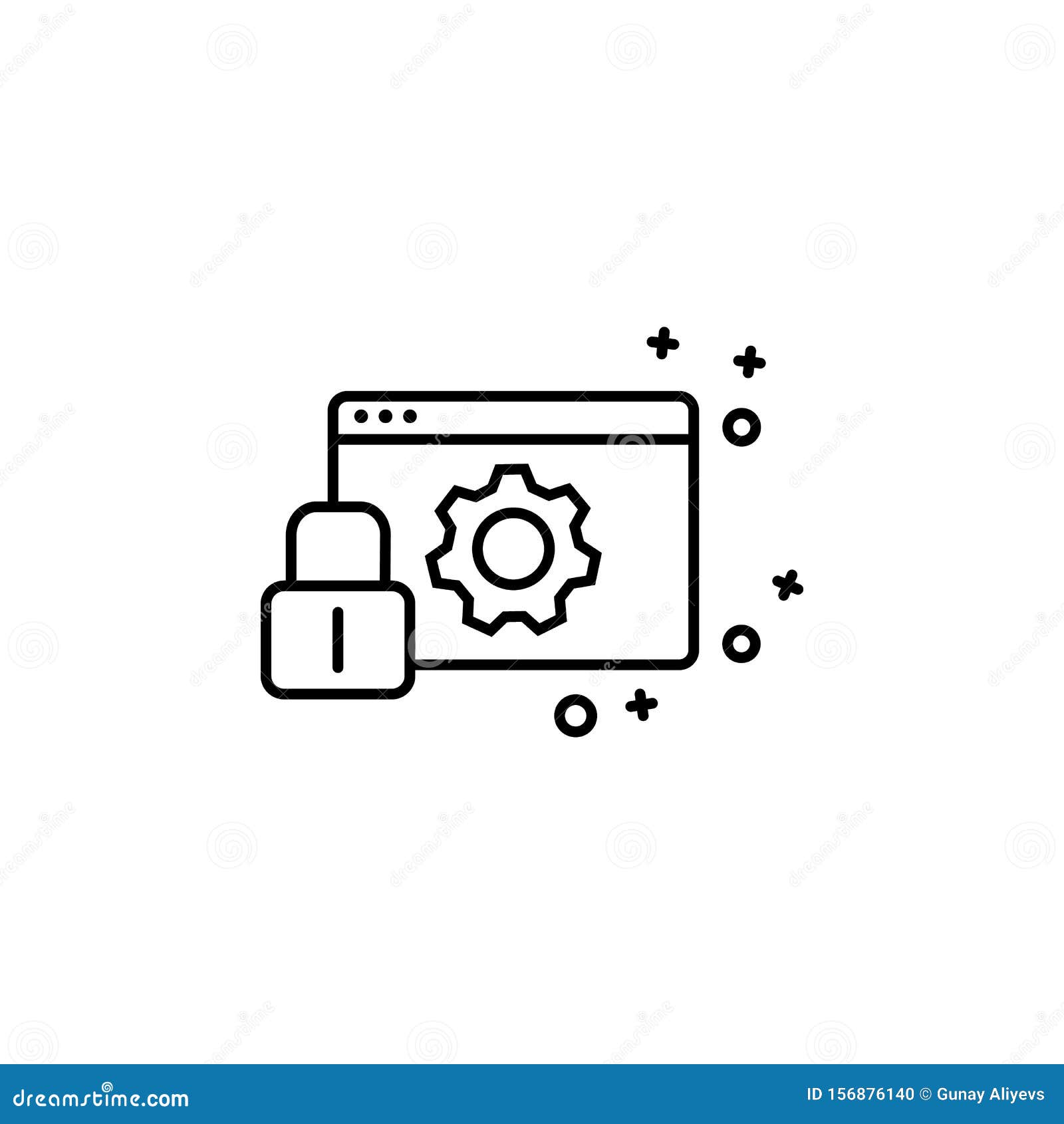 Lock Gear Web Page Icon. Element of Cyber Security Icon Stock ...