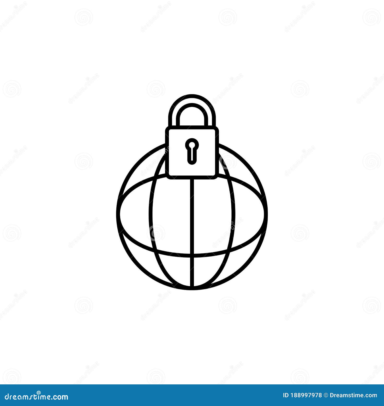 Lock in Globe Icon. Element of Cyber Security Icon for Mobile Concept ...