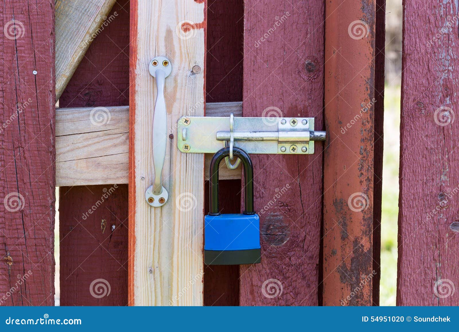 Lock hanging on the door stock photo. Image of keyhole - 54951020