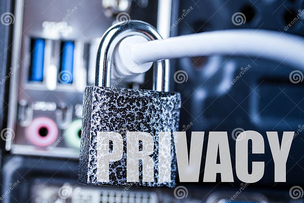 Lock Hanging on a Network Cable. Stock Image - Image of cord, connect ...