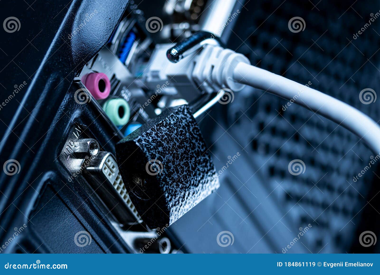 Lock Hanging on a Network Cable Stock Image - Image of idea ...