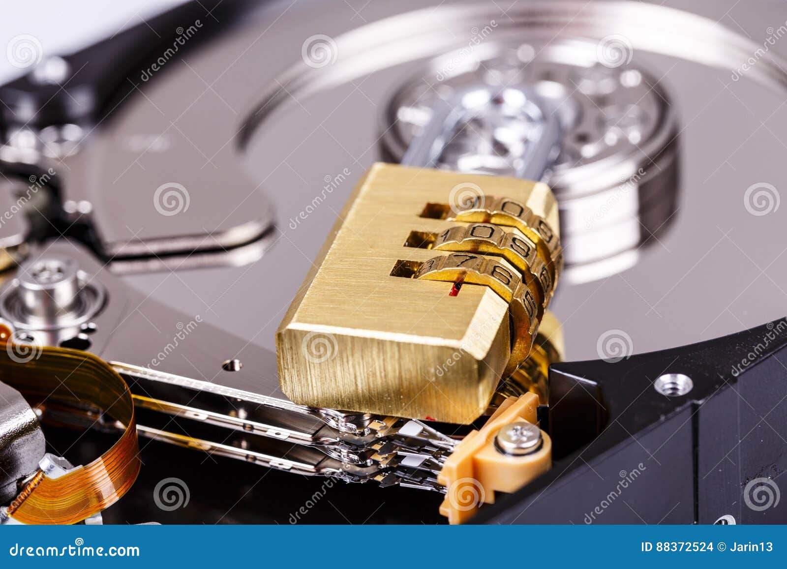 Lock on Hdd or Harddrive, Part of Computer, Cyber Security Concept ...