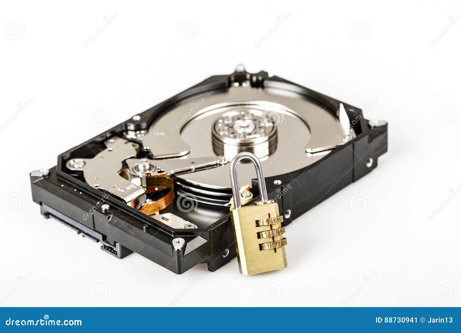 Lock on Hdd or Harddrive, Part of Computer, Cyber Security Concept ...