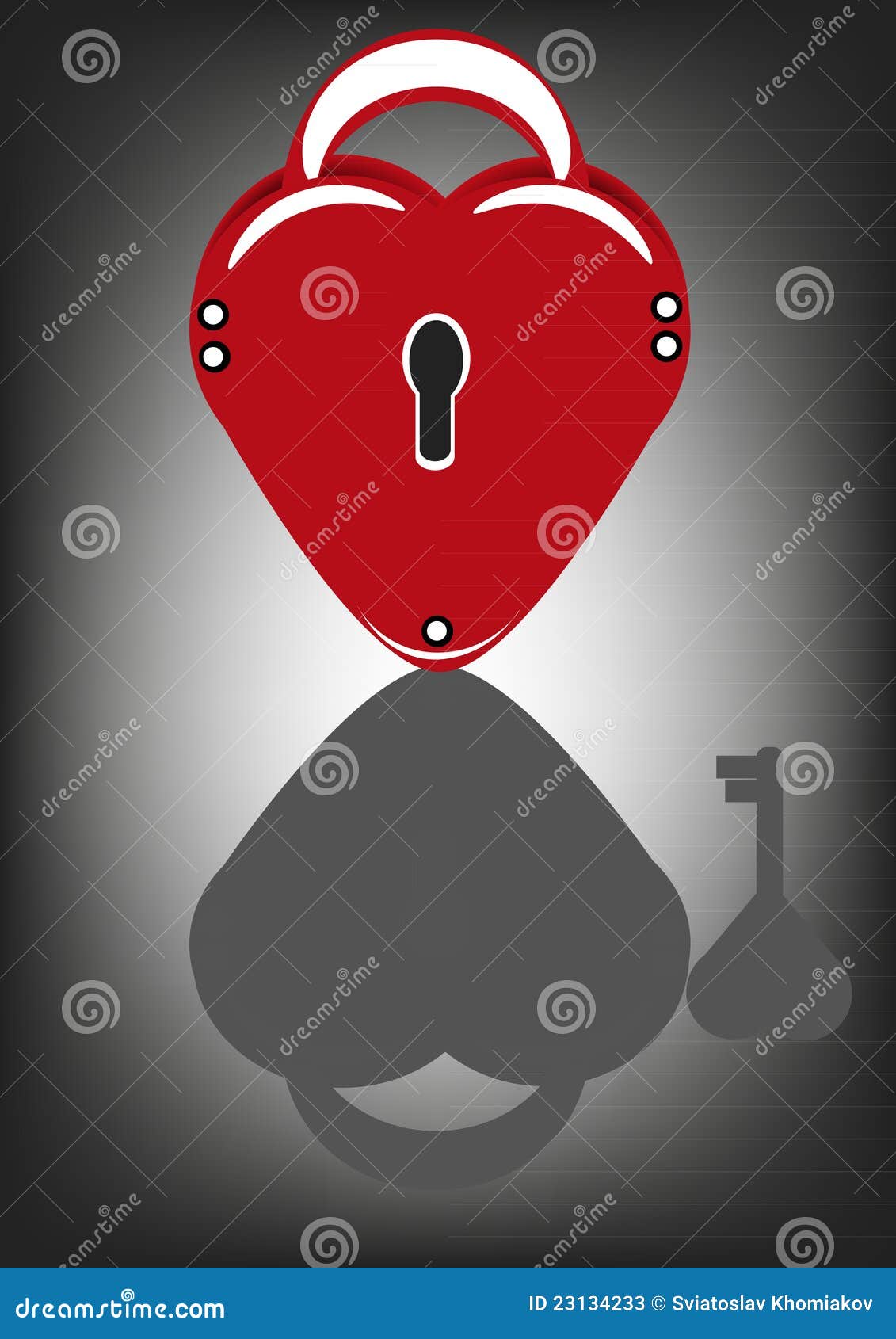 Lock in the heart-shaped stock vector. Illustration of close - 23134233