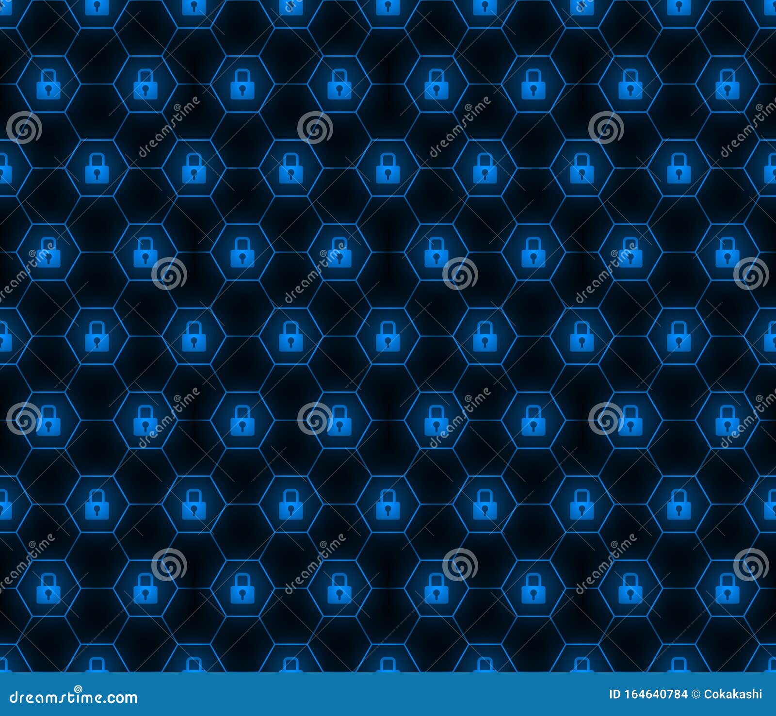 Lock Hexagon Seamless Pattern, Security Wallpaper, Digital Data Concept ...
