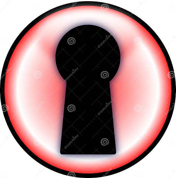 Lock hole in a red circle stock vector. Illustration of close - 95626143