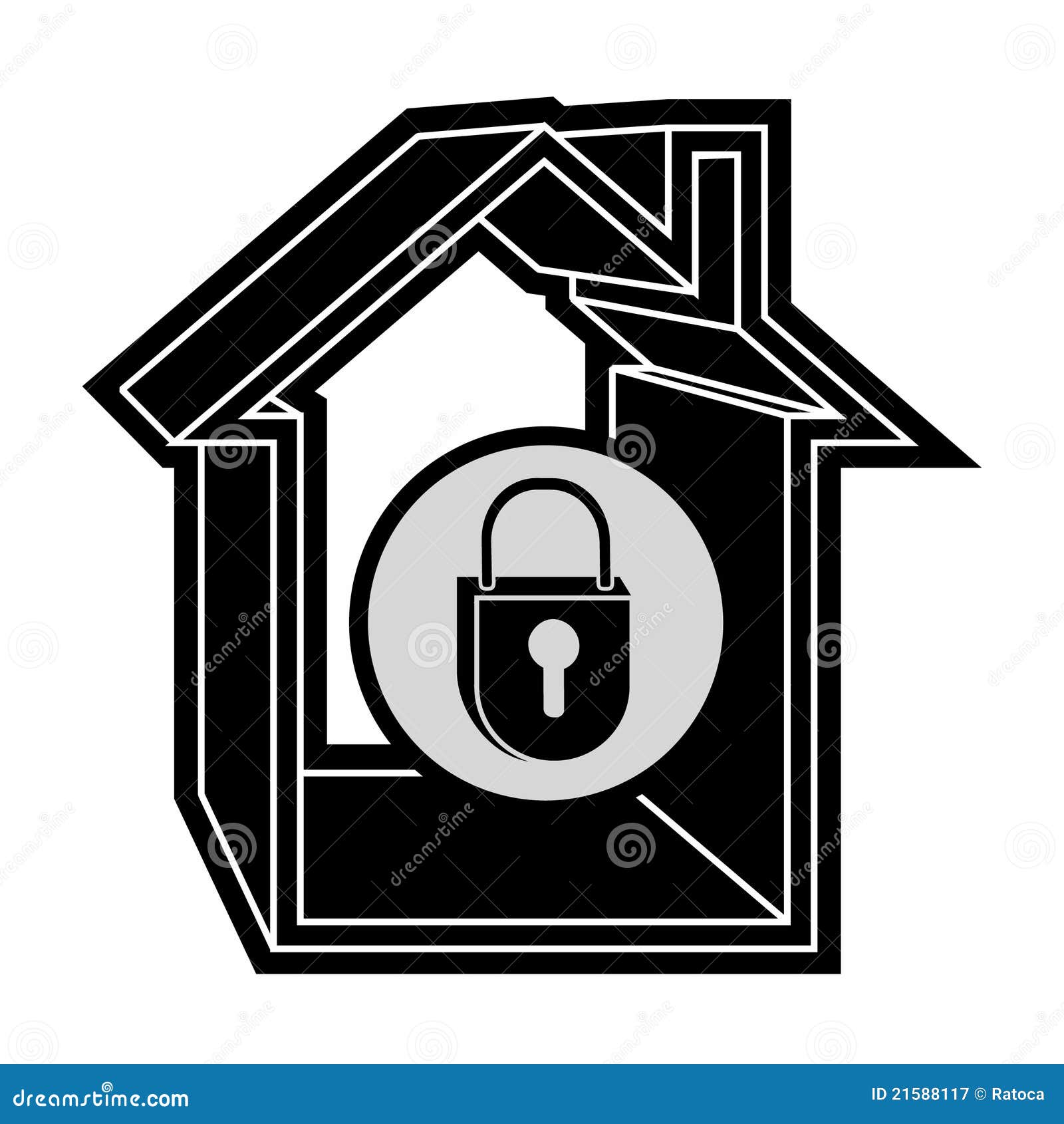 Lock house stock vector. Illustration of habitable, button - 21588117