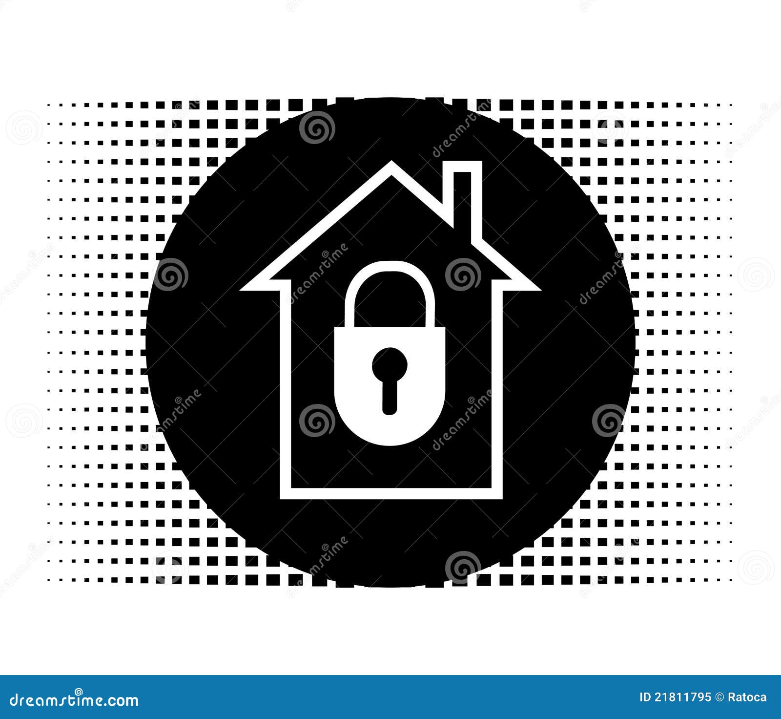 Lock house icon stock vector. Illustration of habitable - 21811795