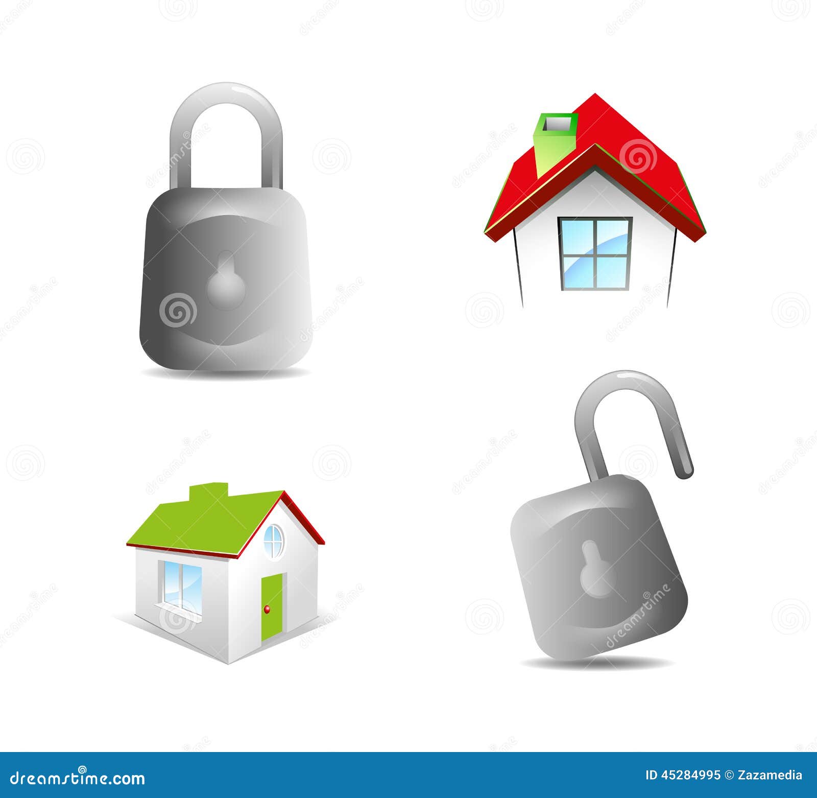 Lock and house icon vector stock illustration. Illustration of agency ...